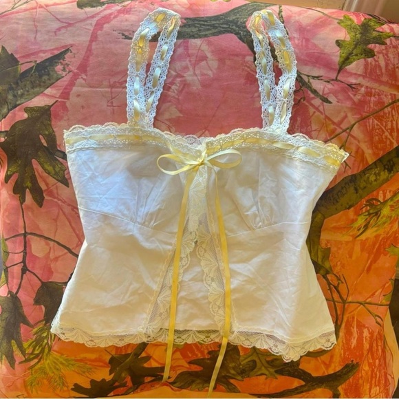 Rumored | Tops | Rumored Cottage Tank White Frilly Coquette Lace ...
